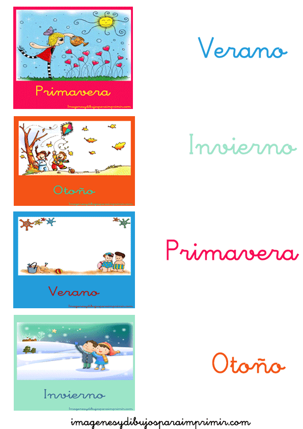 Aprender las estaciones del año-Colorear dibujos,letras, Actividades ...