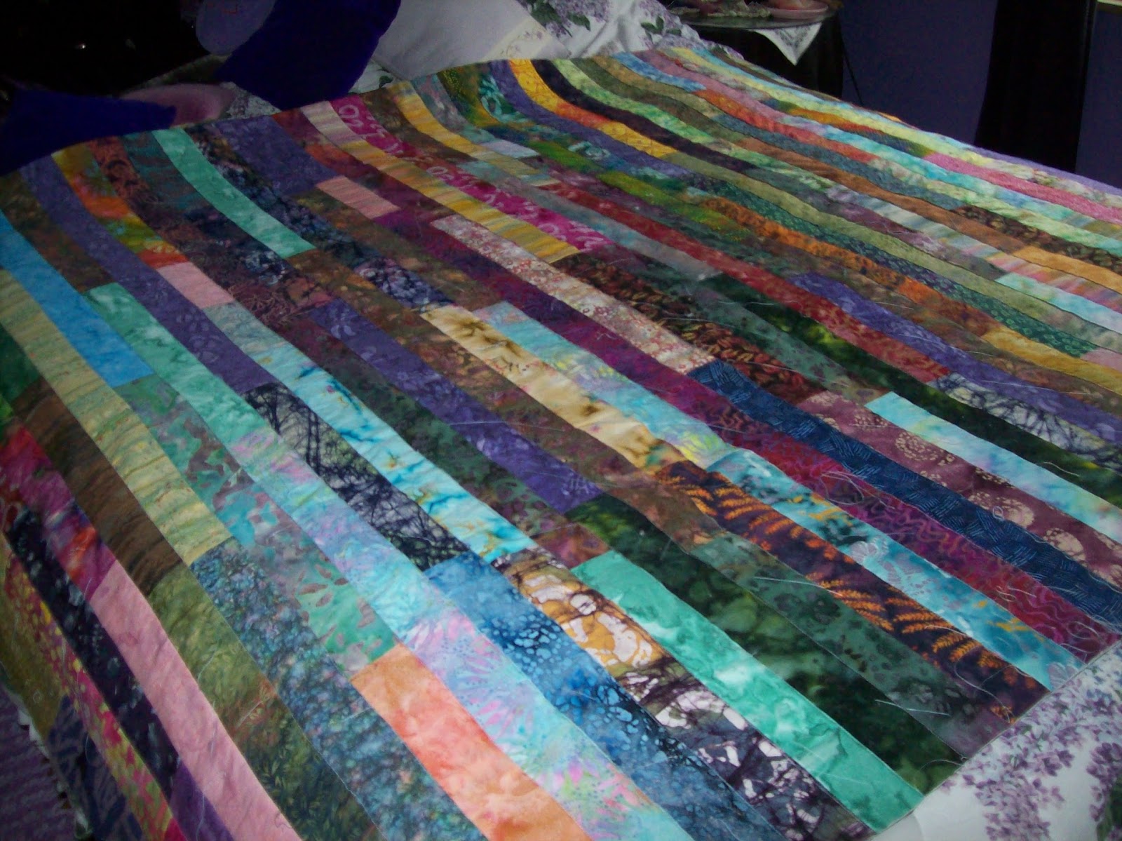 Every Stitch a Prayer: Batik Strip Quilt
