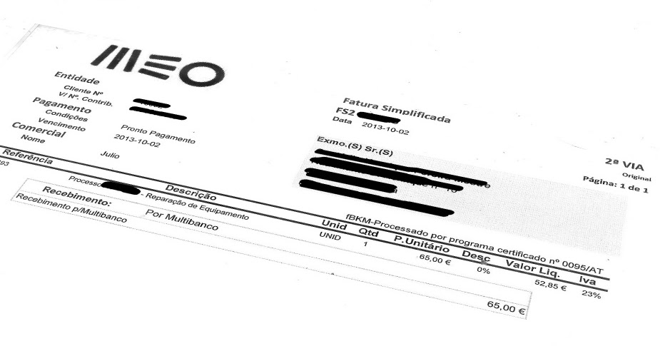 Facturas electrónicas MEO enviadas para quem não é cliente? | Aberto ...