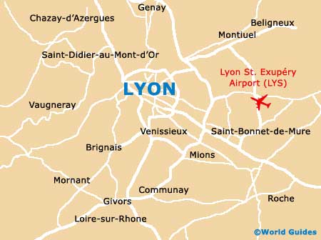 Tô indo para a França: LYON - no mapa da França
