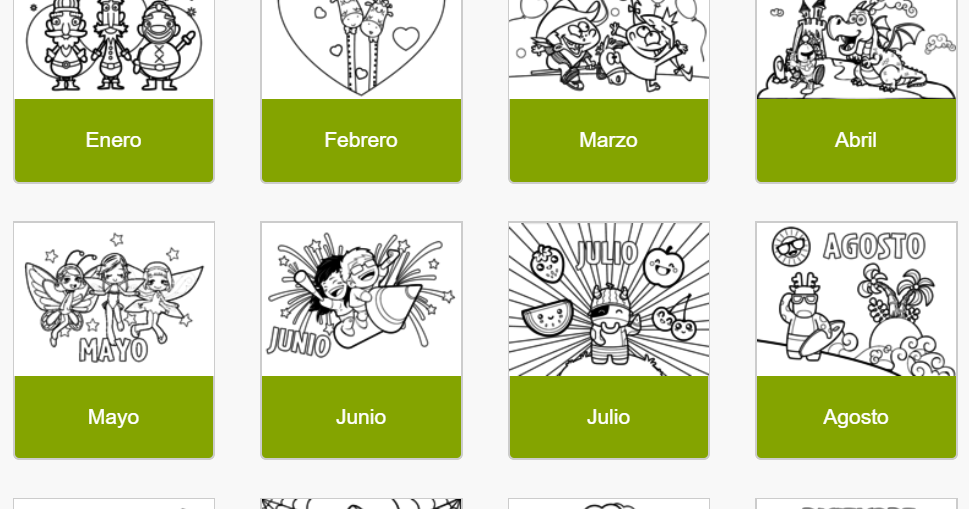 Aprender es divertido: Los meses para colorear