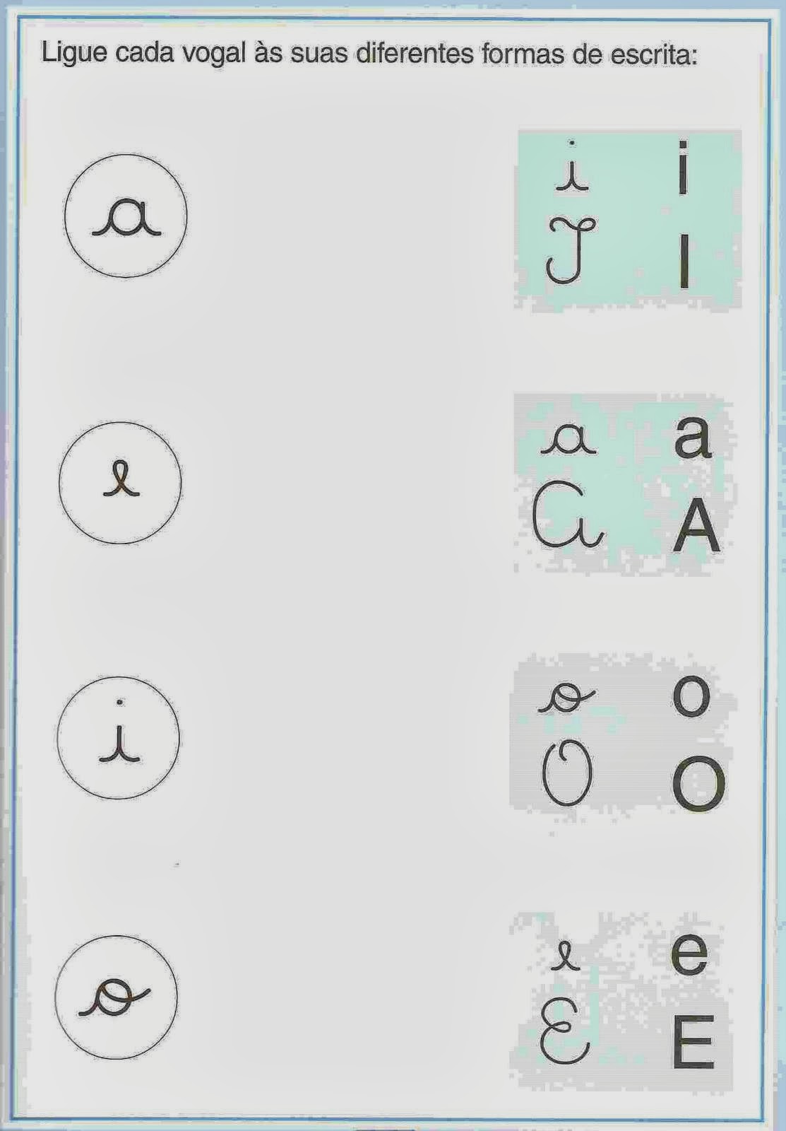 Educar X: Exercícios com as vogais para imprimir