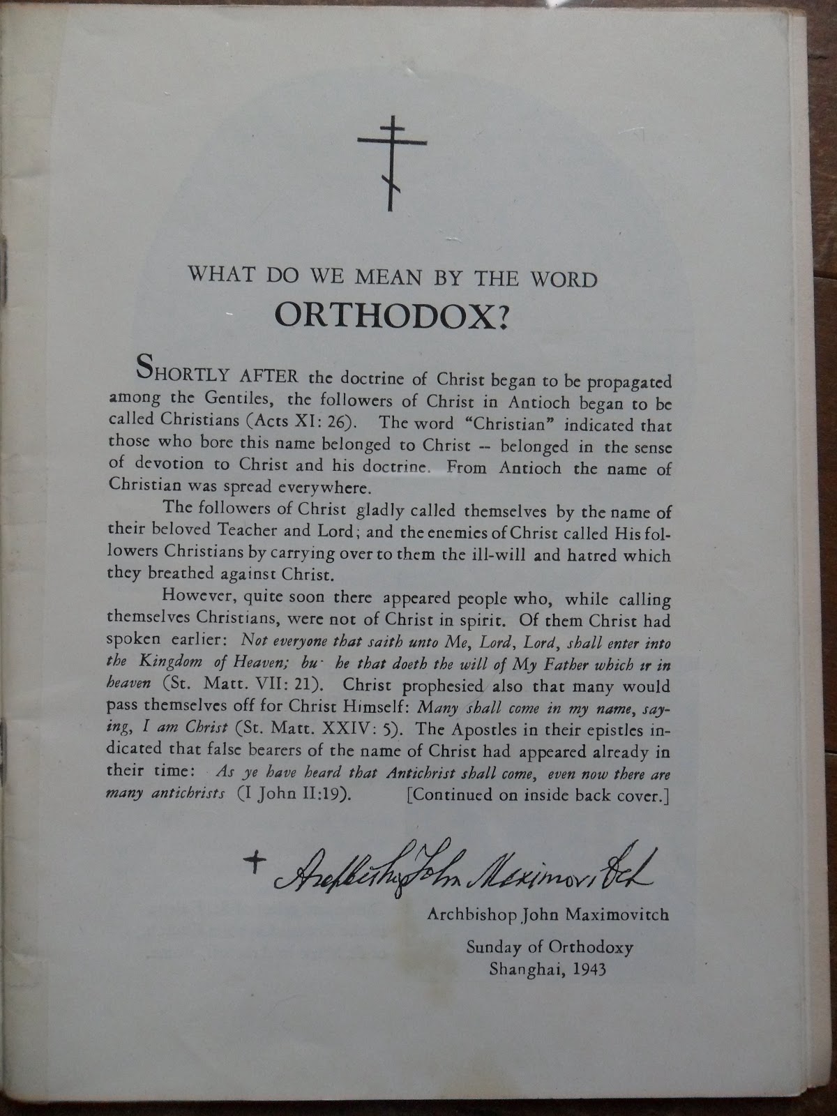 Starting On The Royal Path: Meaning of the word: Orthodox
