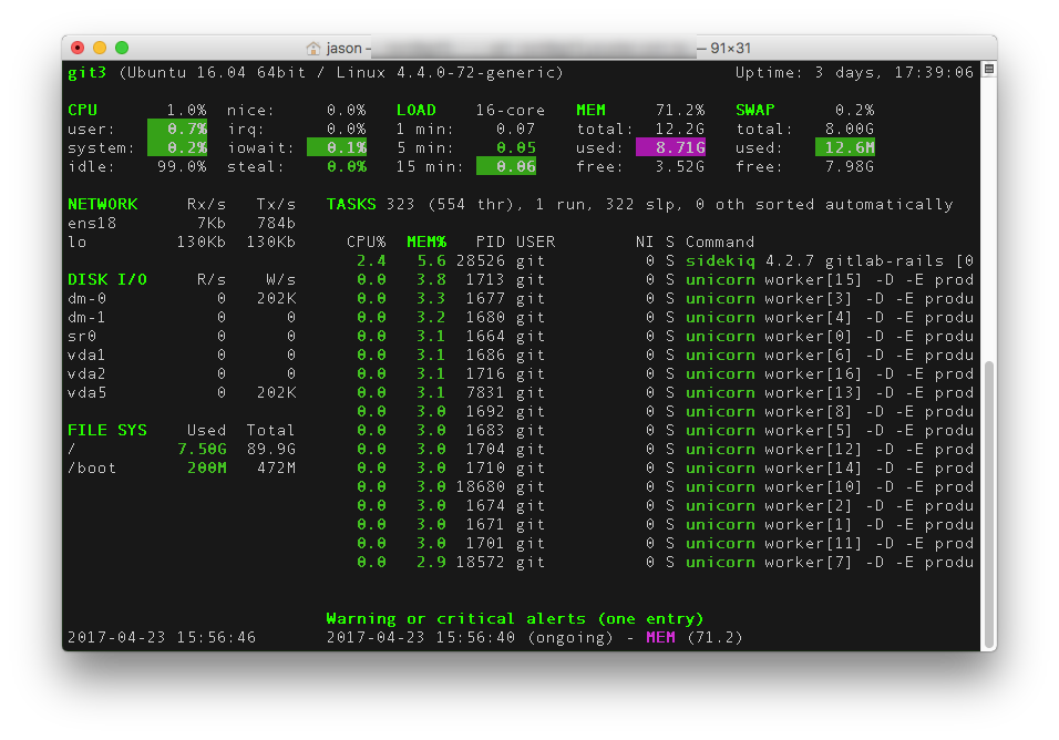 節省工具箱 Jason Tools: [經驗分享]資訊全面的系統監控神器 - Glances