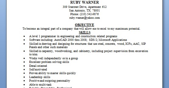 Structural Drafter Sample Resume Format in Word Free Download