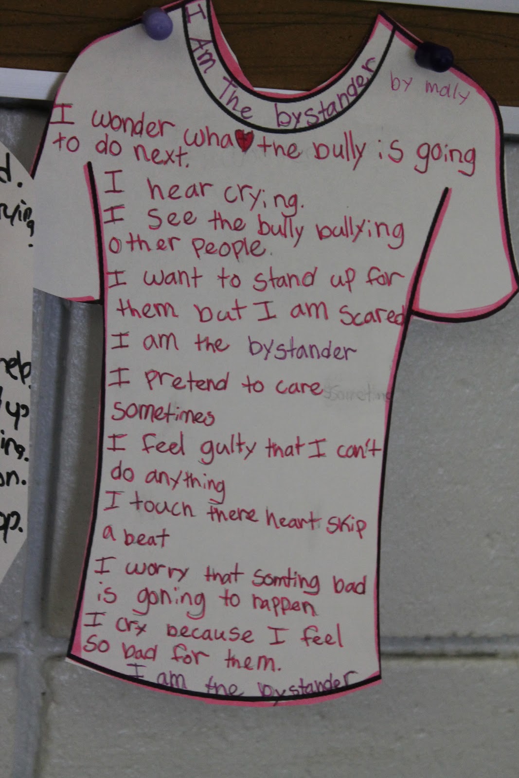 Rainbow Eggheads Digital Classroom: Pink T-Shirt Bullying Poems