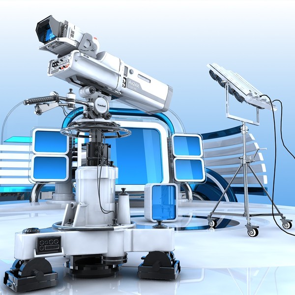 Highly detailed broadcast camera and Jambo studio light - THOUGHT