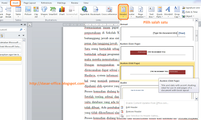Membuat Header Footer di Word - Belajar Bersama