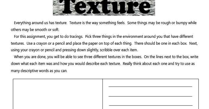 All Free Worksheets : Different Textures