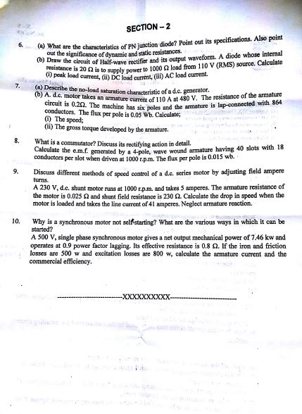 Electrical ⚡💡- MEO Class 2 Papers
