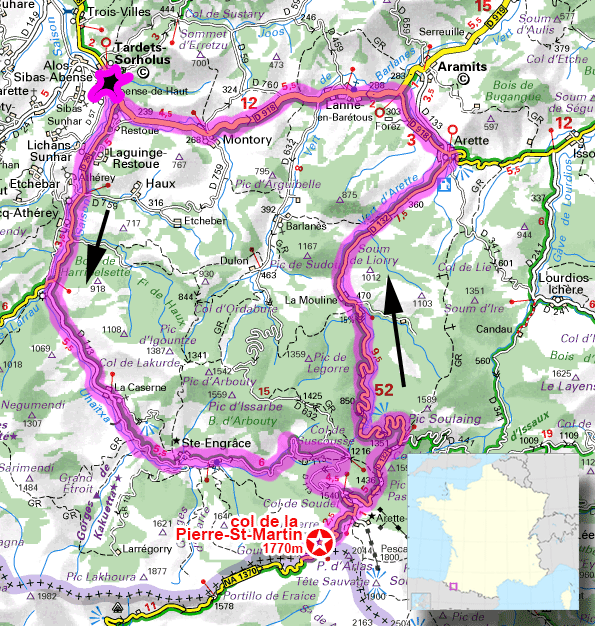 Biketrips en France: Montée des cols du Soudet et Pierre-St-Martin