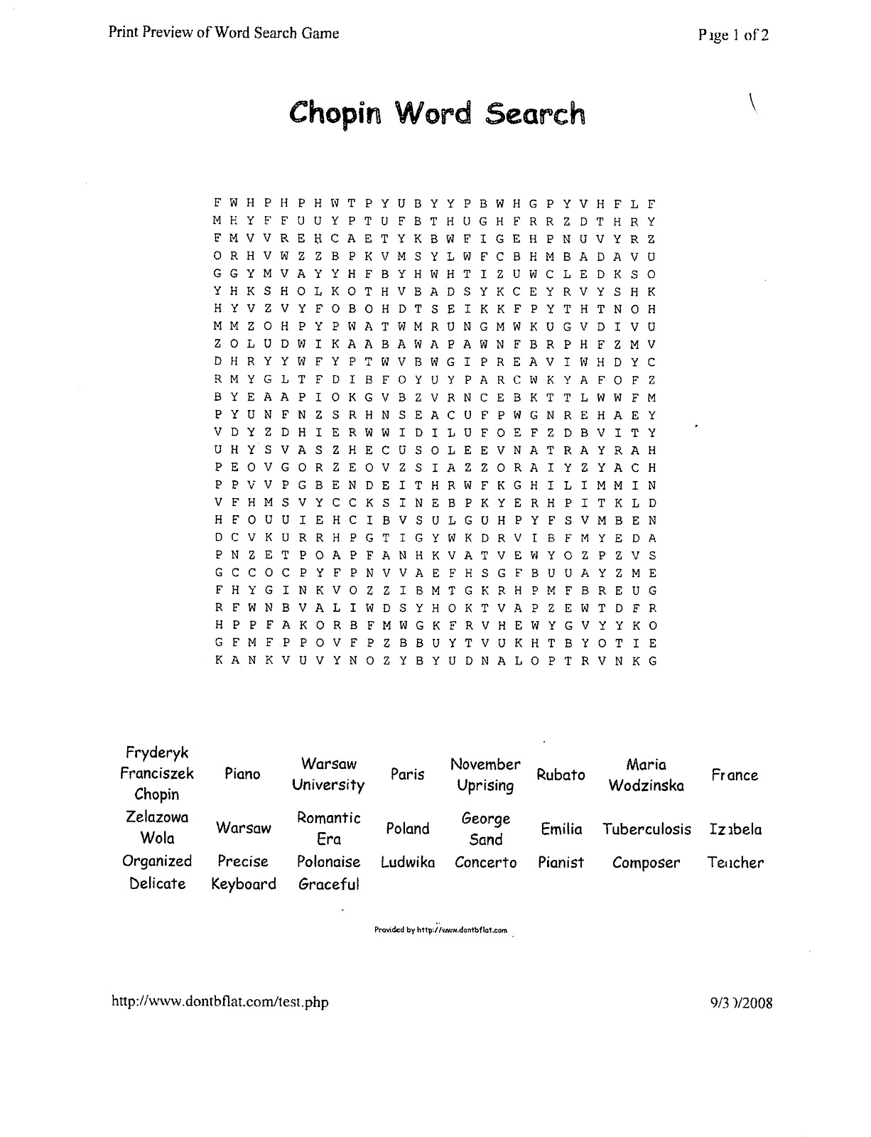 Miss Jacobson's Music: CHOPIN WORD SEARCH
