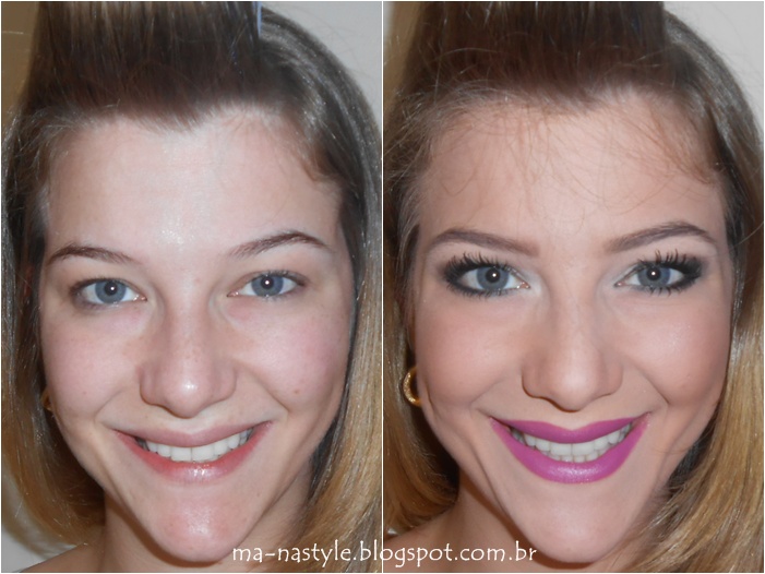 Mana´s Style: FOTO TUTORIAL | Makeup by Náti | Marrom Nude & Roxo