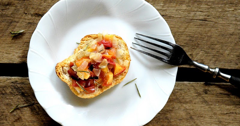 Super-Simple Roasted Nectarine Bruschetta