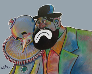 Jajejijojú: Payasos: Carablanca y Tramp, Bobo y Jojo.