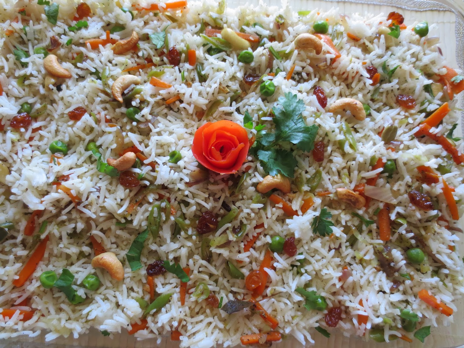 Indo Chinese Veg Fried Rice with crunchy nuts and raisins - Kottayam ...