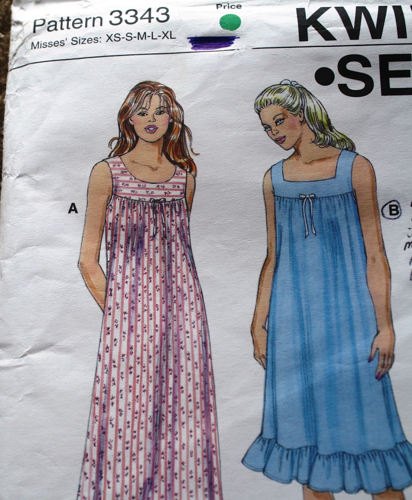 Interrupted Sutures: Kwik Sew 3343 - Dreaming of Roses Nightgown.