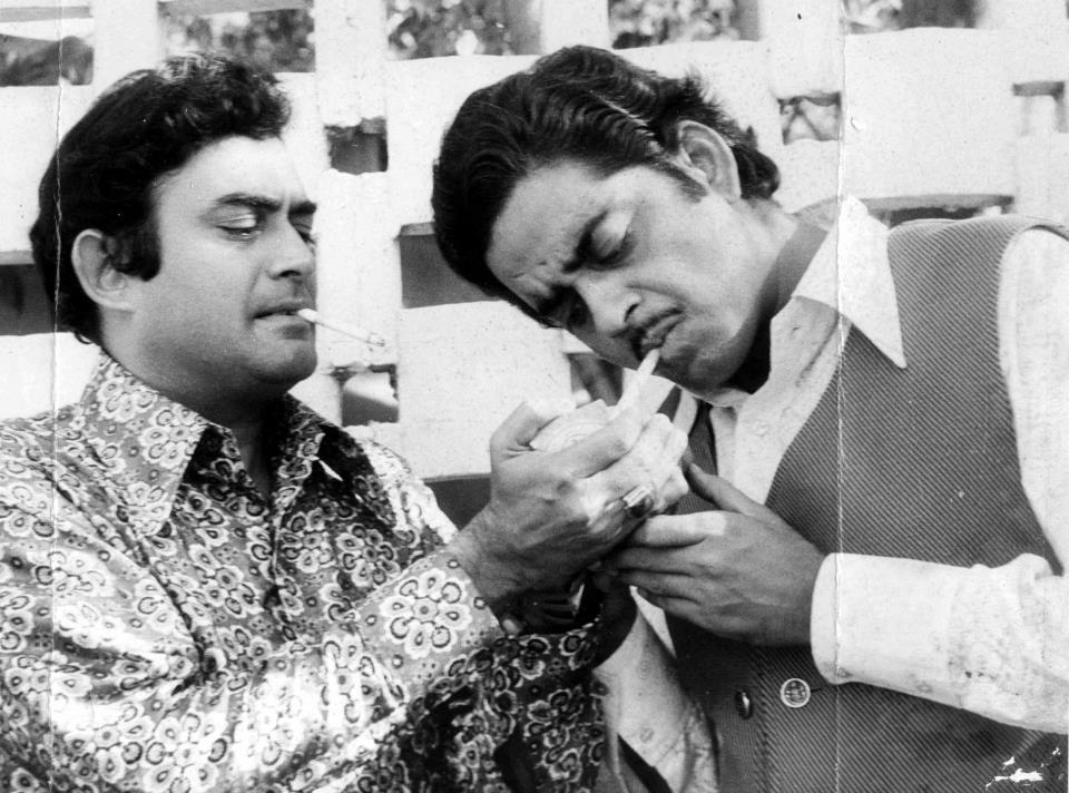 Indian Hindi Movie Actors Sanjeev Kumar and Shatrughan Sinha - 1960-70 ...