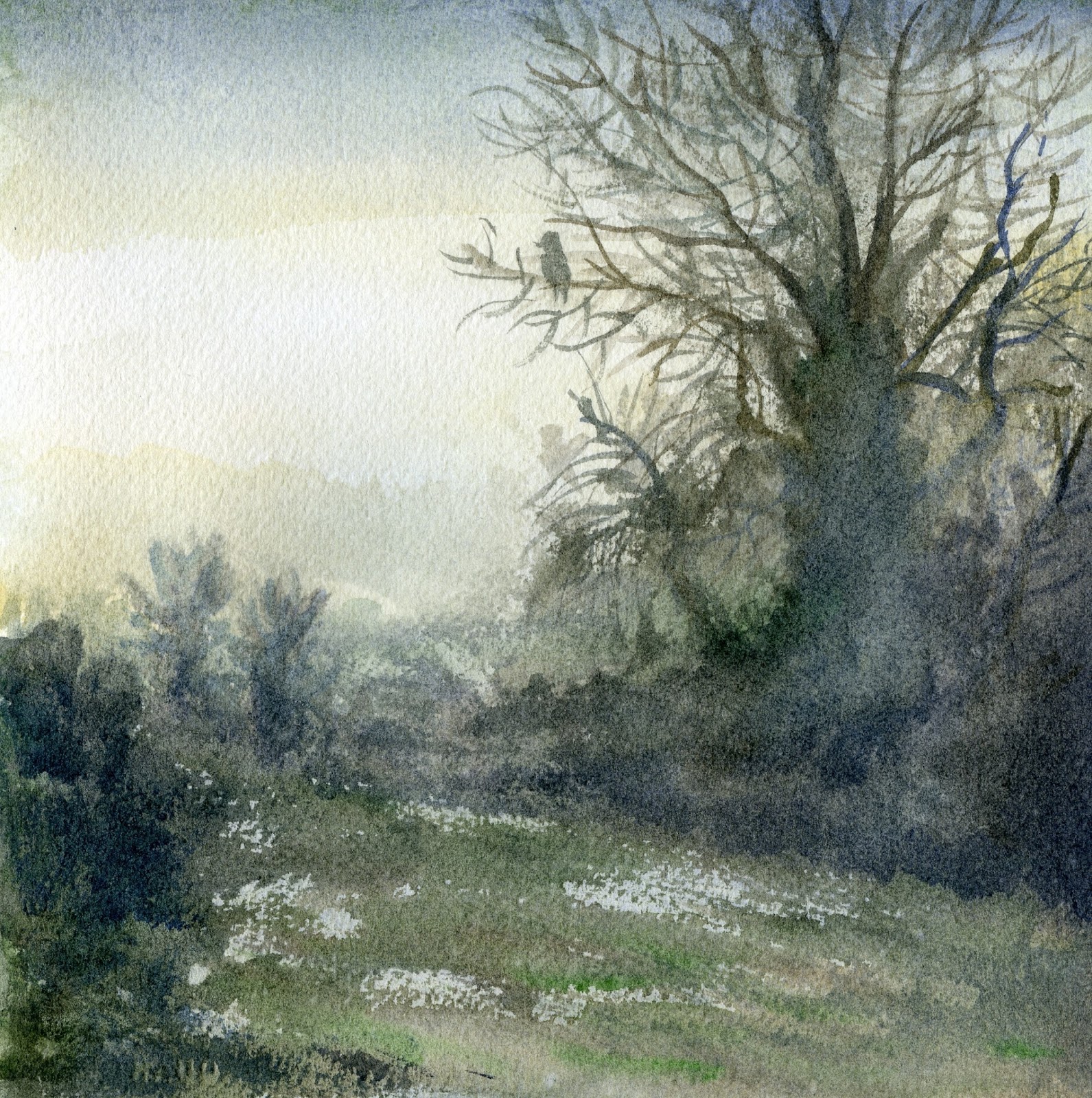 Shrouded in the Morning Mist #WorldWatercolorMonth #Watercolor #Morguefile