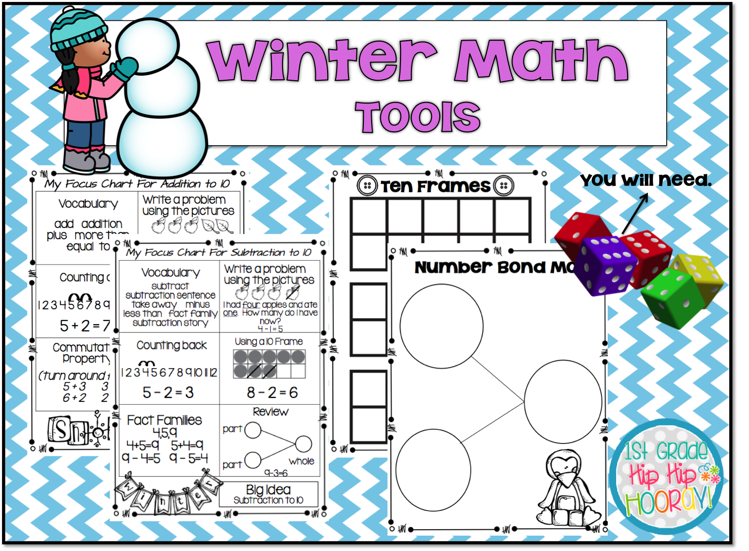 1st Grade Hip Hip Hooray!: Math Games...Addition and Subtraction to 10 ...