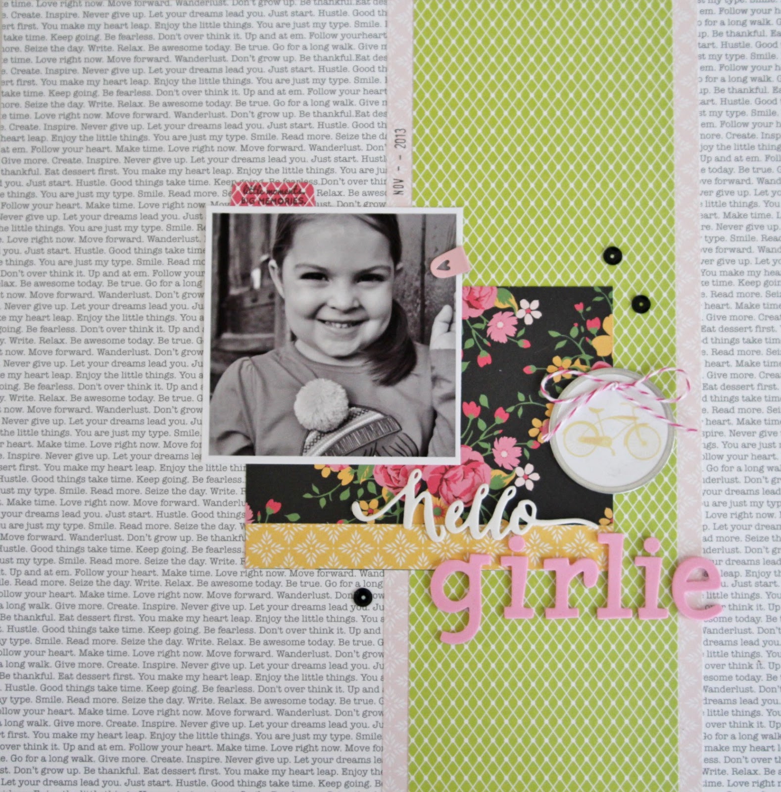 Kissin' Krafts: Hello Girlie DCWV Layout