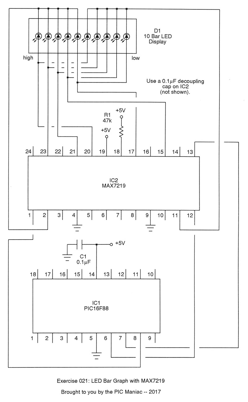 PIC Projects in Pascal: LED Bar Graph -- with the MAX7219