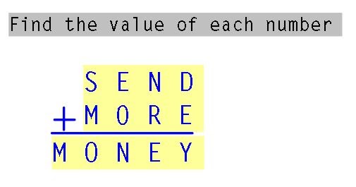 Puzzles and Figures: Problem 69: Send More Money
