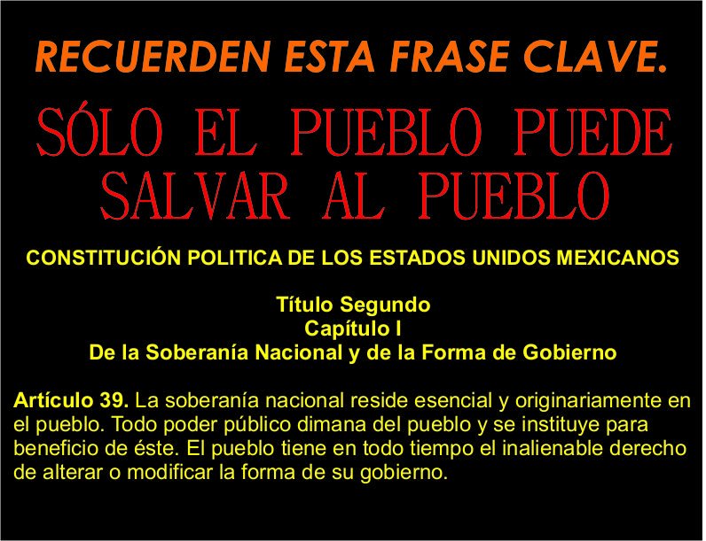 SOBERANIA POPULAR: Movimiento Artículo 39...
