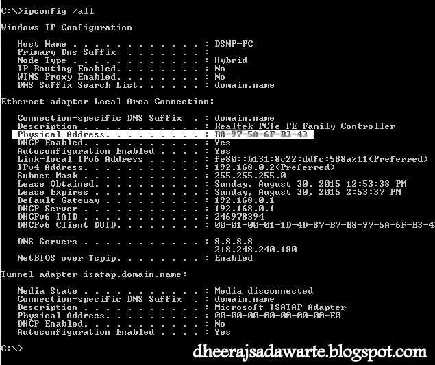 Networking Stuffs: What is MAC address? How to Find or Locate MAC address?
