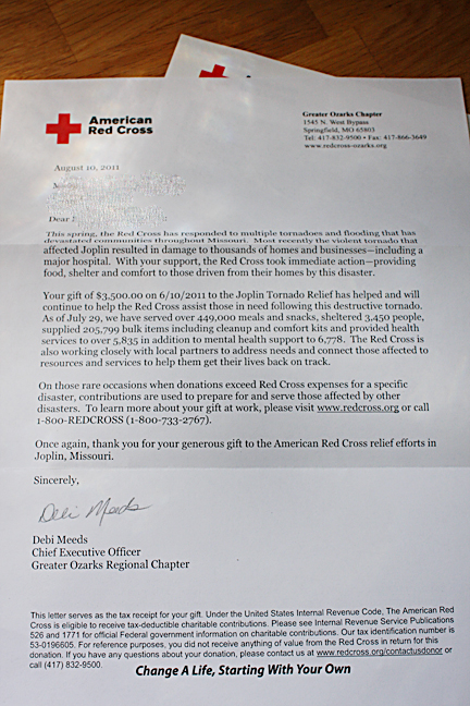 Old Red Barn Co.: Letter from American Red Cross Regarding Tornado Relief