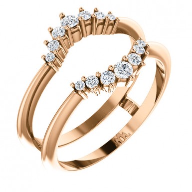 Ring Guard, Wraps, & Enhancers: 14K Rose Gold 1/4 CTW Diamond Ring Guard