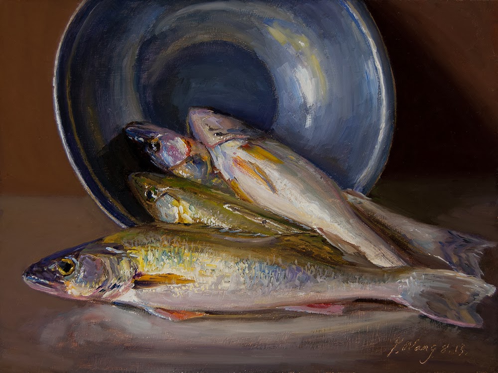 Wang Fine Art: still life with fish