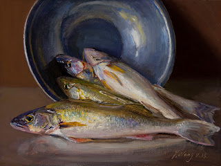Wang Fine Art: still life with fish