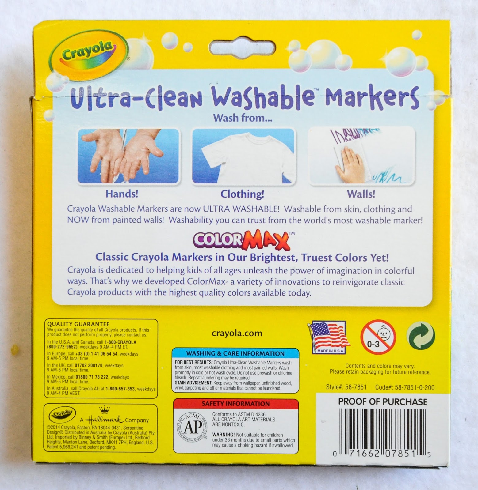 Crayola Ultra-Clean Washable Markers Color MAX: What's Inside the Box ...