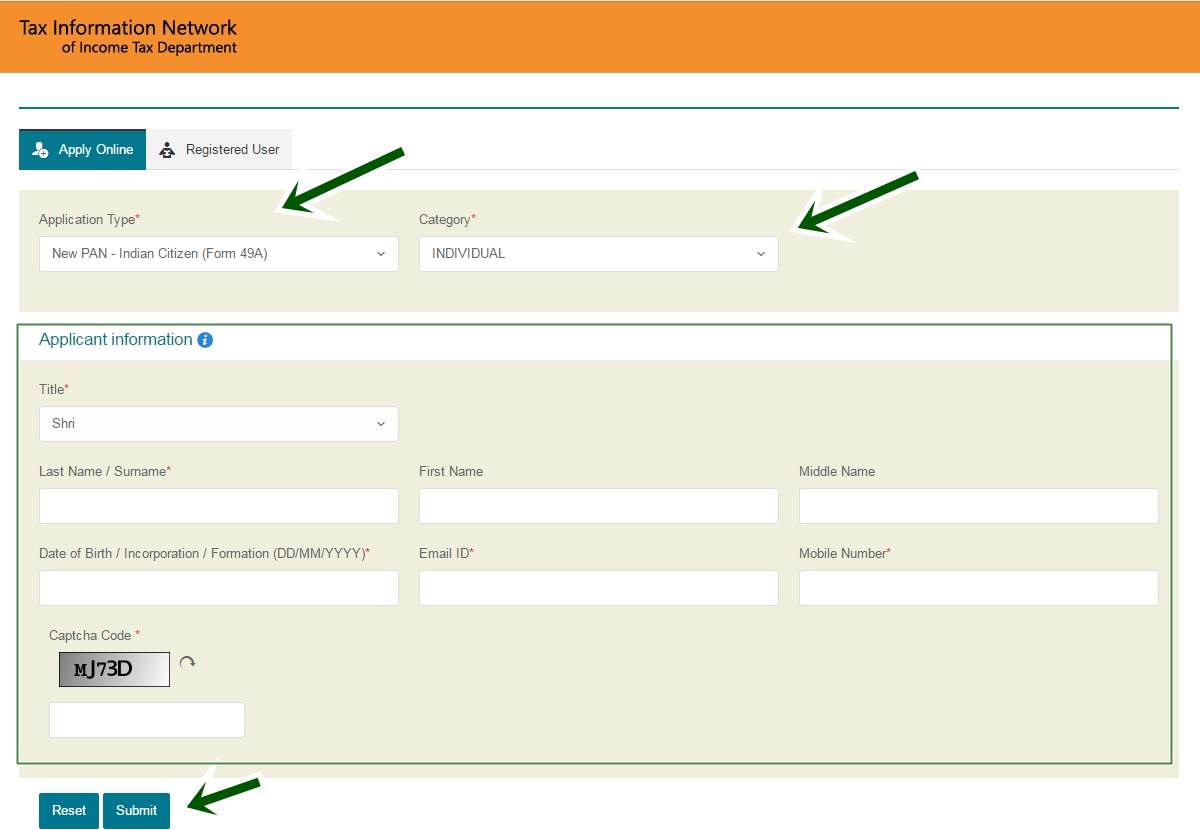 Aadhar Card se Pan Card apply kare online