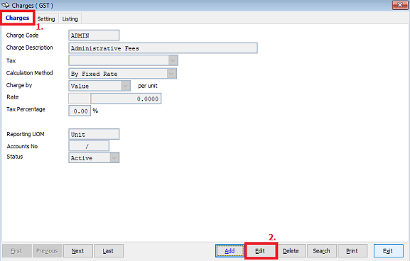 Sage UBS Software: How to change Sage UBS BSM GST tax rate from 6% to 0%