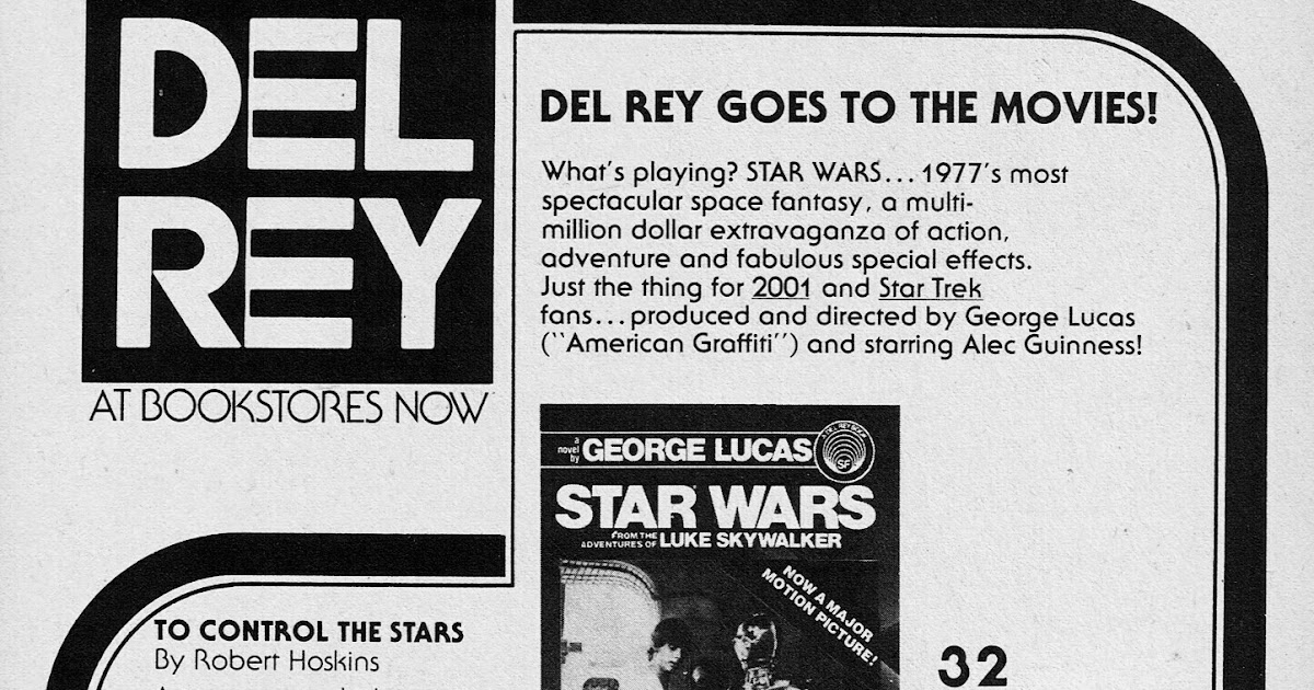 STARLOGGED - GEEK MEDIA AGAIN: 1977: STAR WARS DAY: EARLY NOVEL ADVERT