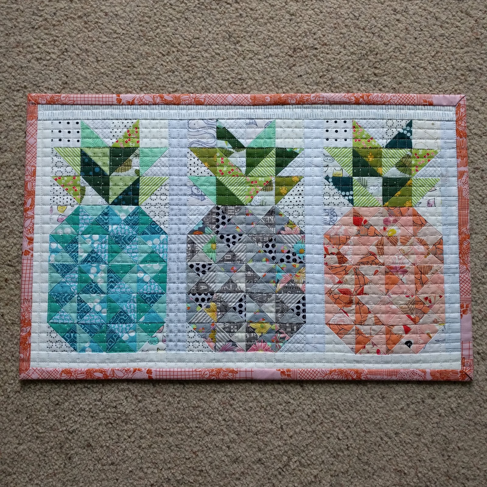 A Block that is a Pineapple Mini | A Finished Mini Quilt