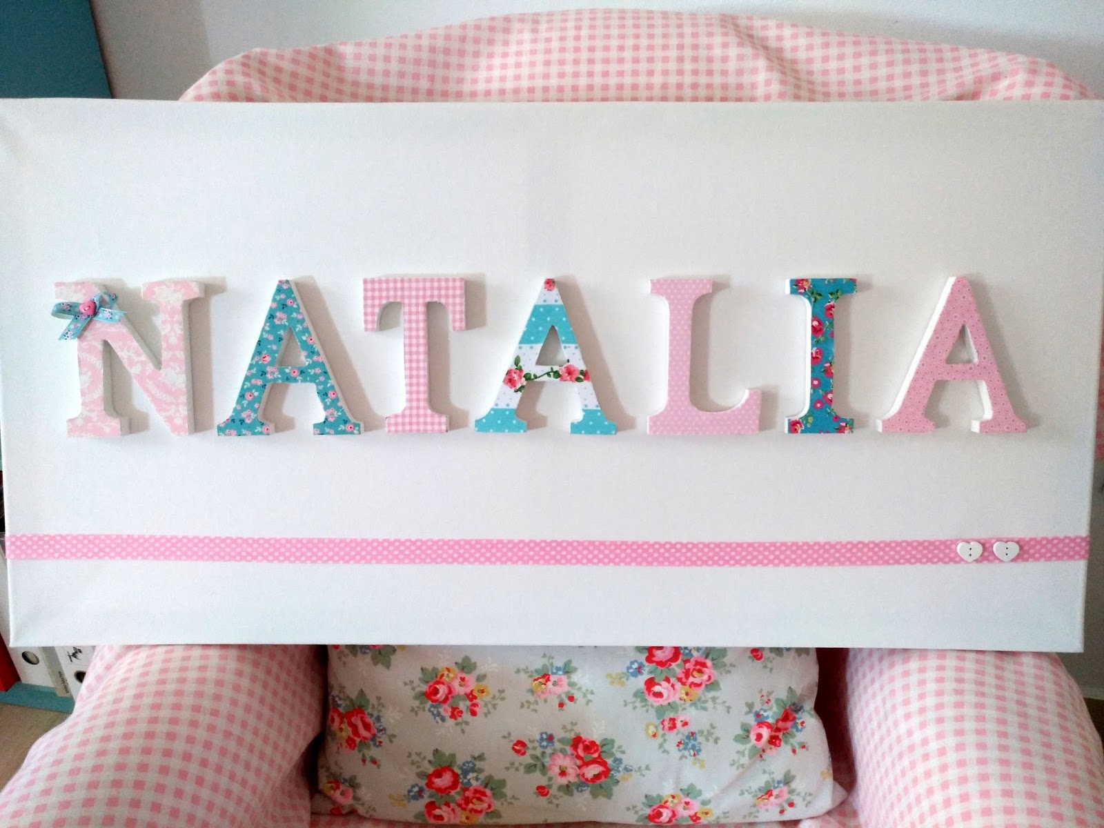 Creaciones Elyser: Cuadros infantiles con nombre para Natalia y Martín