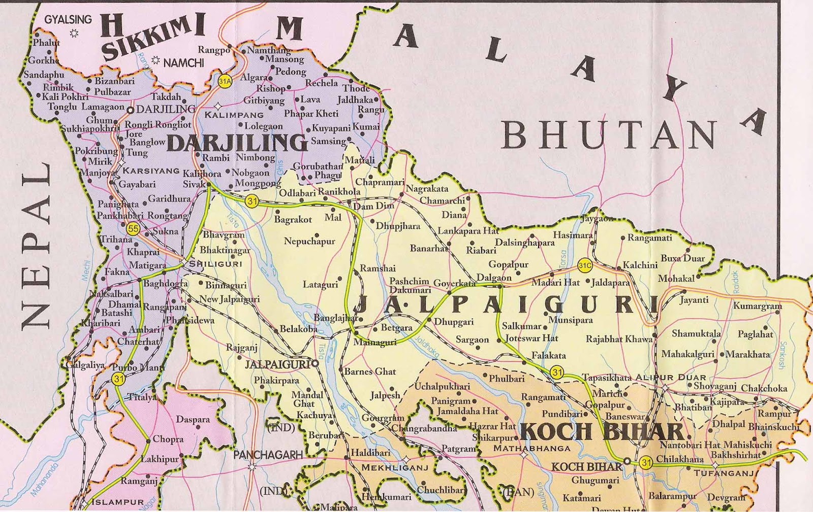 Explore the beauty of Dooars... Come Fall in Love: Detailed Map