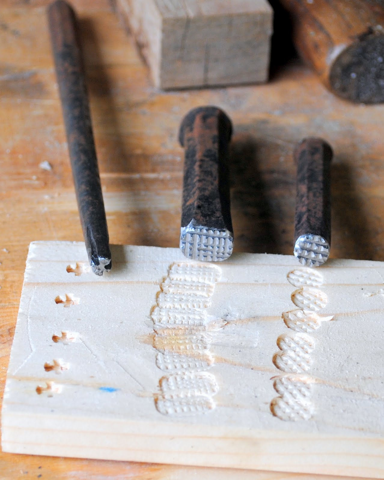 Shop Made Texture Punches for Carving