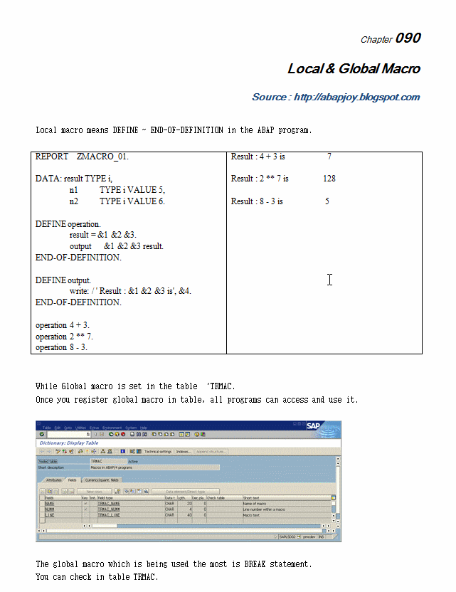 Abap Tip Note Abap Tip Local And Global Macro