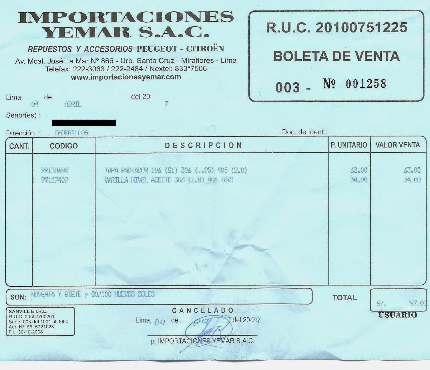 Steban Hernandez Rojas : Boletas