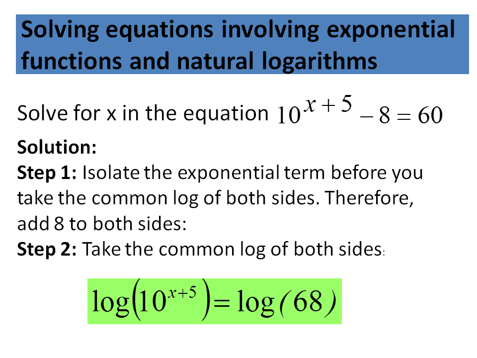 Math12: Chapter 8- Exponential and its inverse lnx function