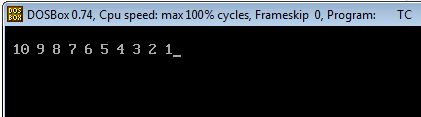 C Program To Print Numbers From 10 To 1 Using Loop
