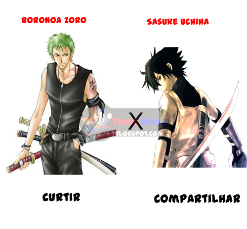 Tenso Mano: roronoa zoro x sasuke uchiha