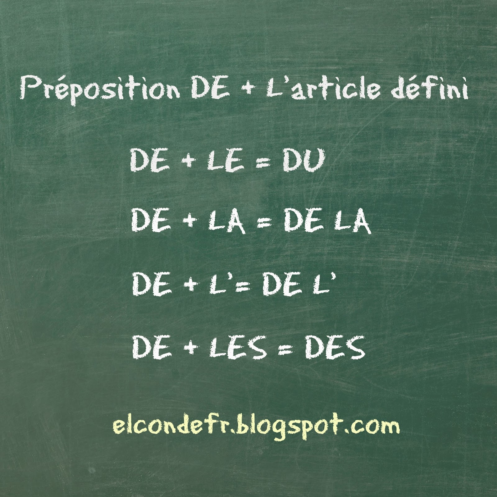 El Conde. fr: Attention aux articles contractés!