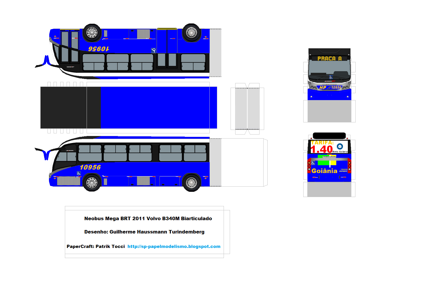 SP. Papel Modelismo: PaperCraft Ônibus 2011 Neobus Mega BRT - Volvo ...