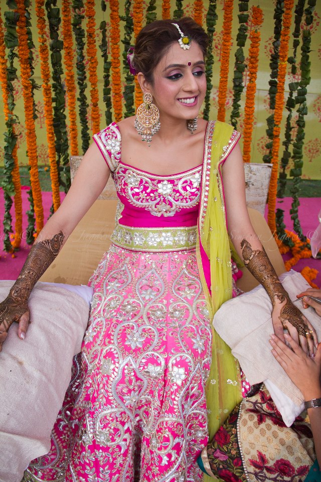Orange and Pinkk: Vibrant Mehendi by Simran Jagdev