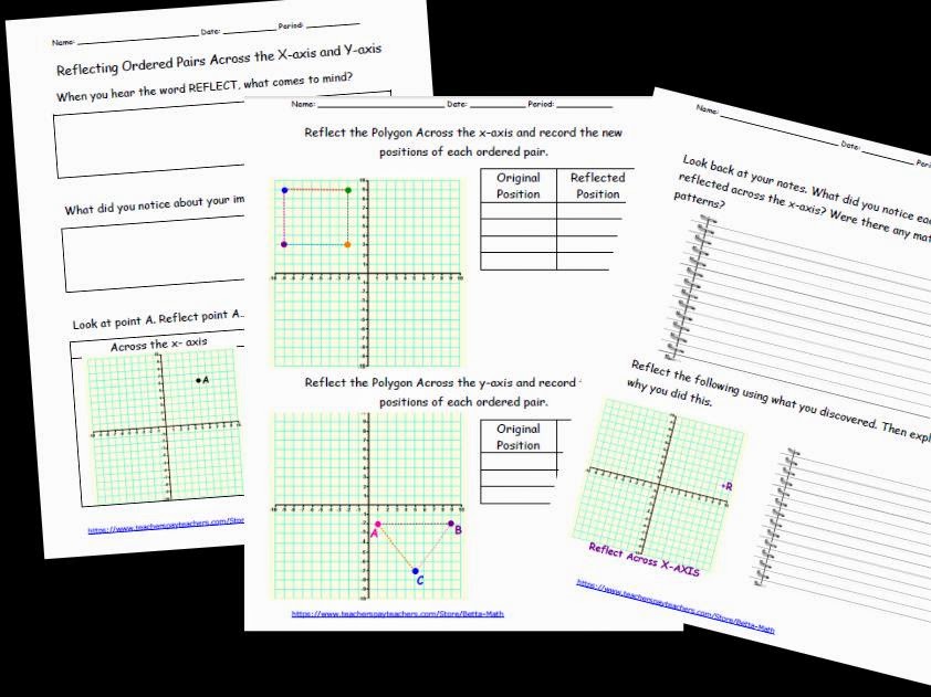 Betta Math: Reflecting Ordered Pairs Across the Axes: A Hands On ...